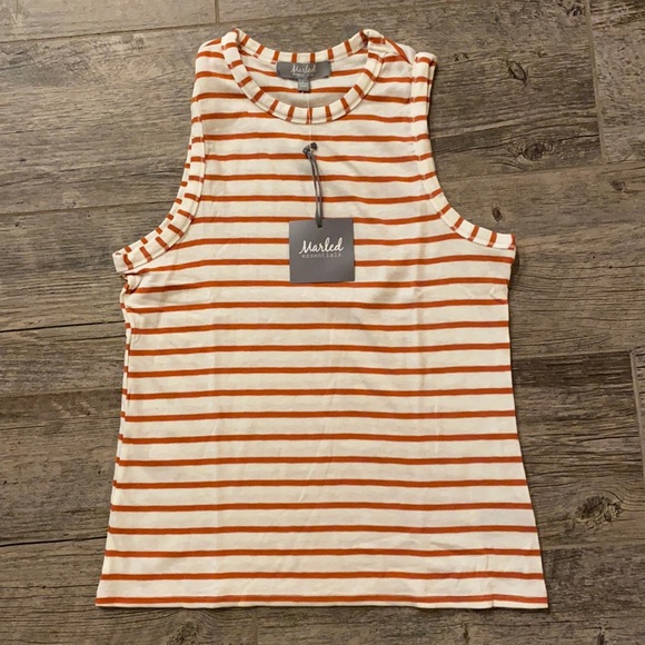 marled essentials | Tops | Marked Essentials Tank Top Ivory Rust | Poshmark
